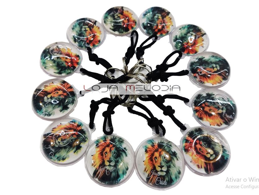 Chaveiro Gel Evangélico Leão Jesus Cristo / Dúzia - LOJA MELODIA